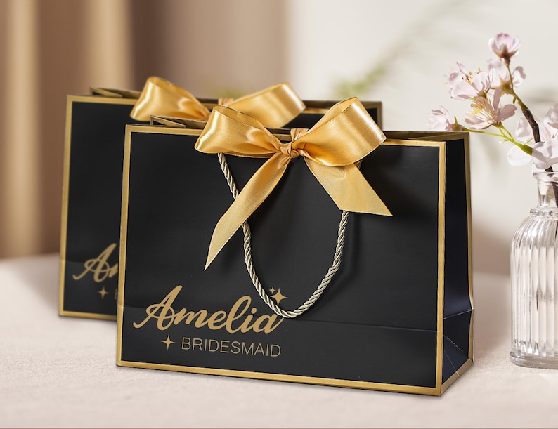 Personalized Elegant Rope-handle Gift Bags – Custom Name Shopping Bag ...