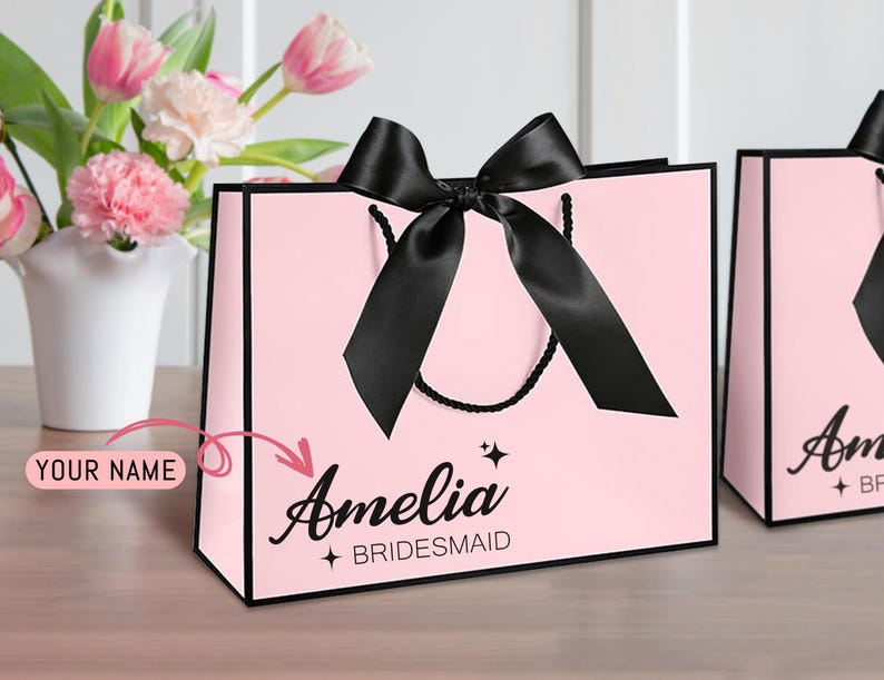 Personalized Elegant Rope-handle Gift Bags – Custom Name Shopping Bag ...
