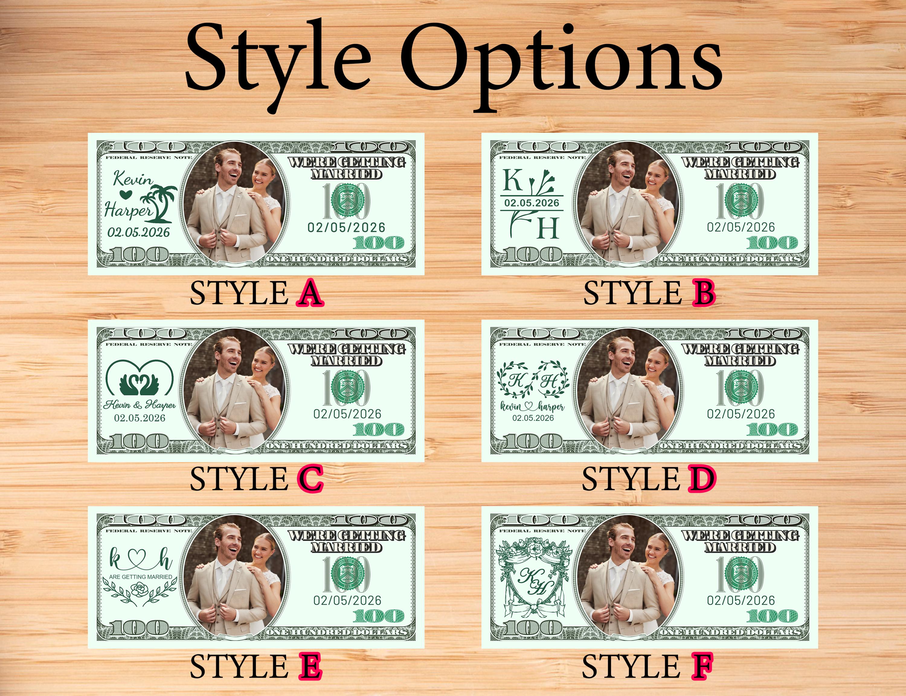 Personalized 100 Dollar Bill Prints, Wedding Marriage Money, Your Face ...