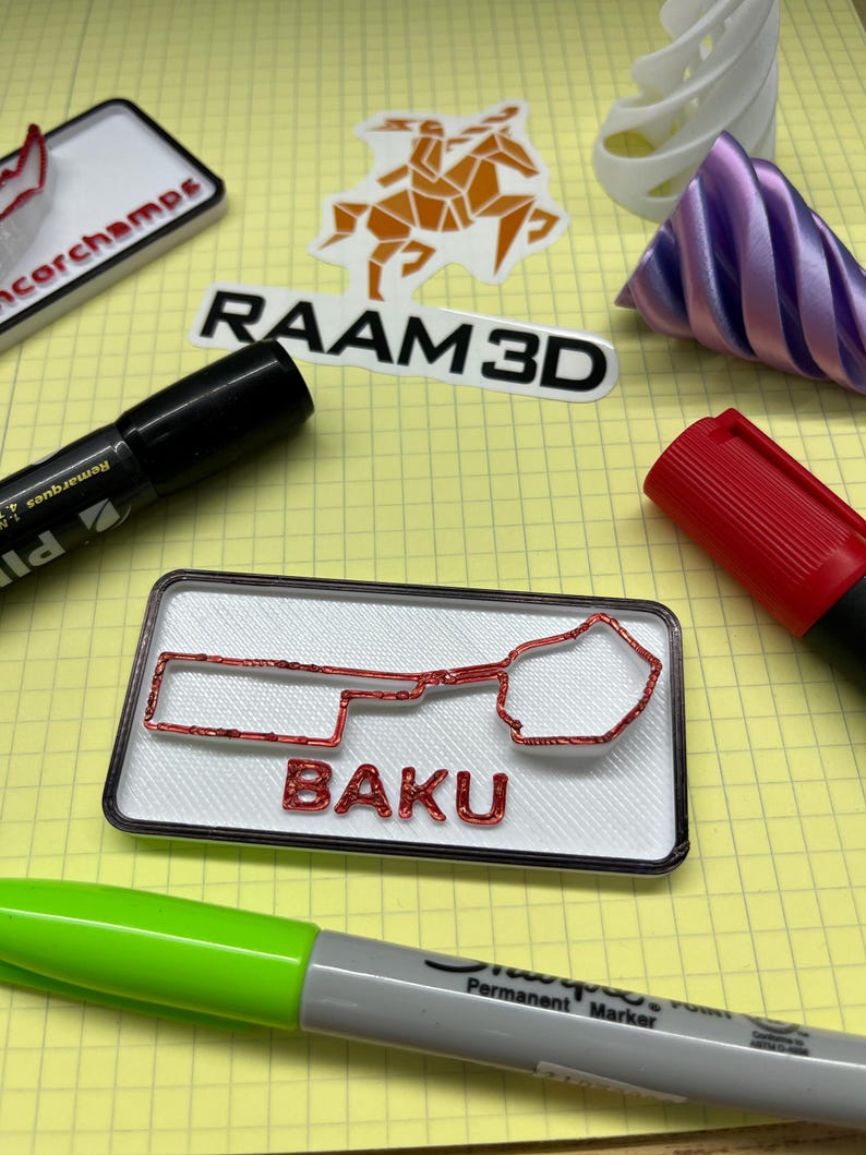 Custom 3D Printed F1 Circuit Map Sticker With Elevation Track Detail ...