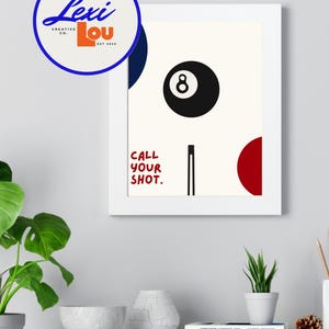Billiards Pool Poster, Eight Ball Call Your Shot Matte Vertical Wall ...