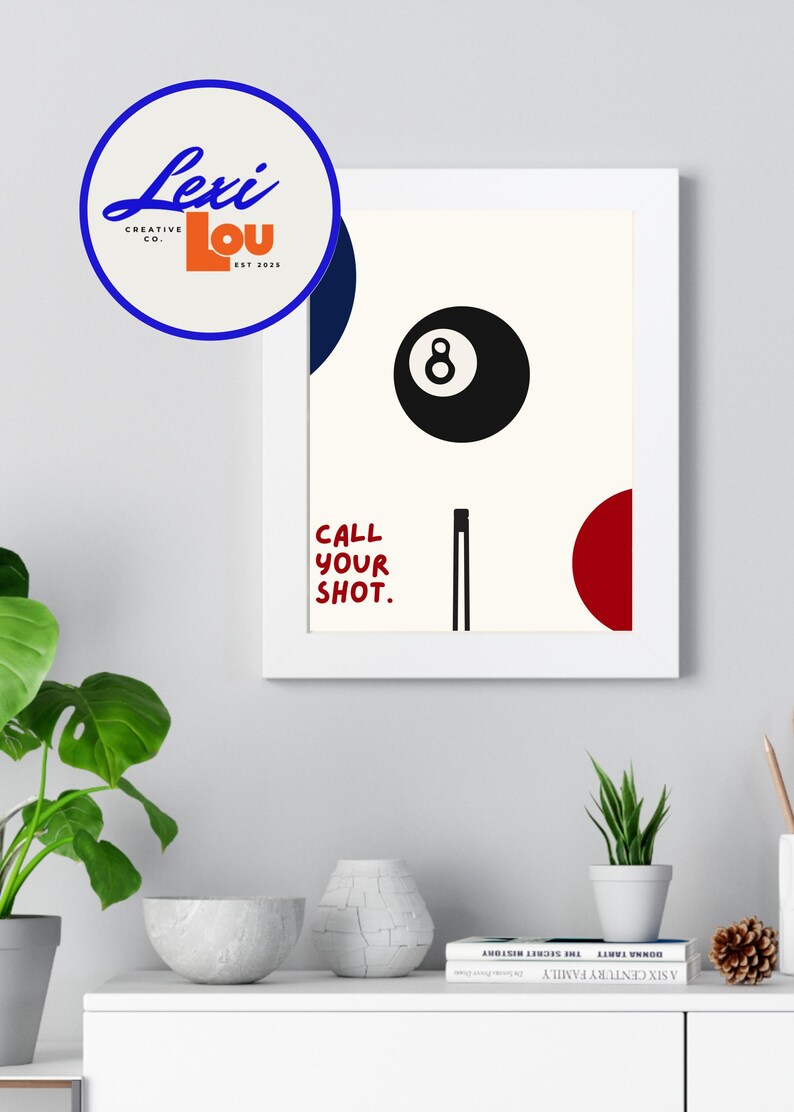 Billiards Pool Poster, Eight Ball Call Your Shot Matte Vertical Wall ...