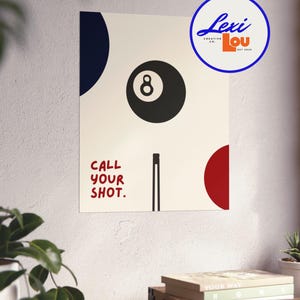 Billiards Pool Poster, Eight Ball Call Your Shot Matte Vertical Wall ...