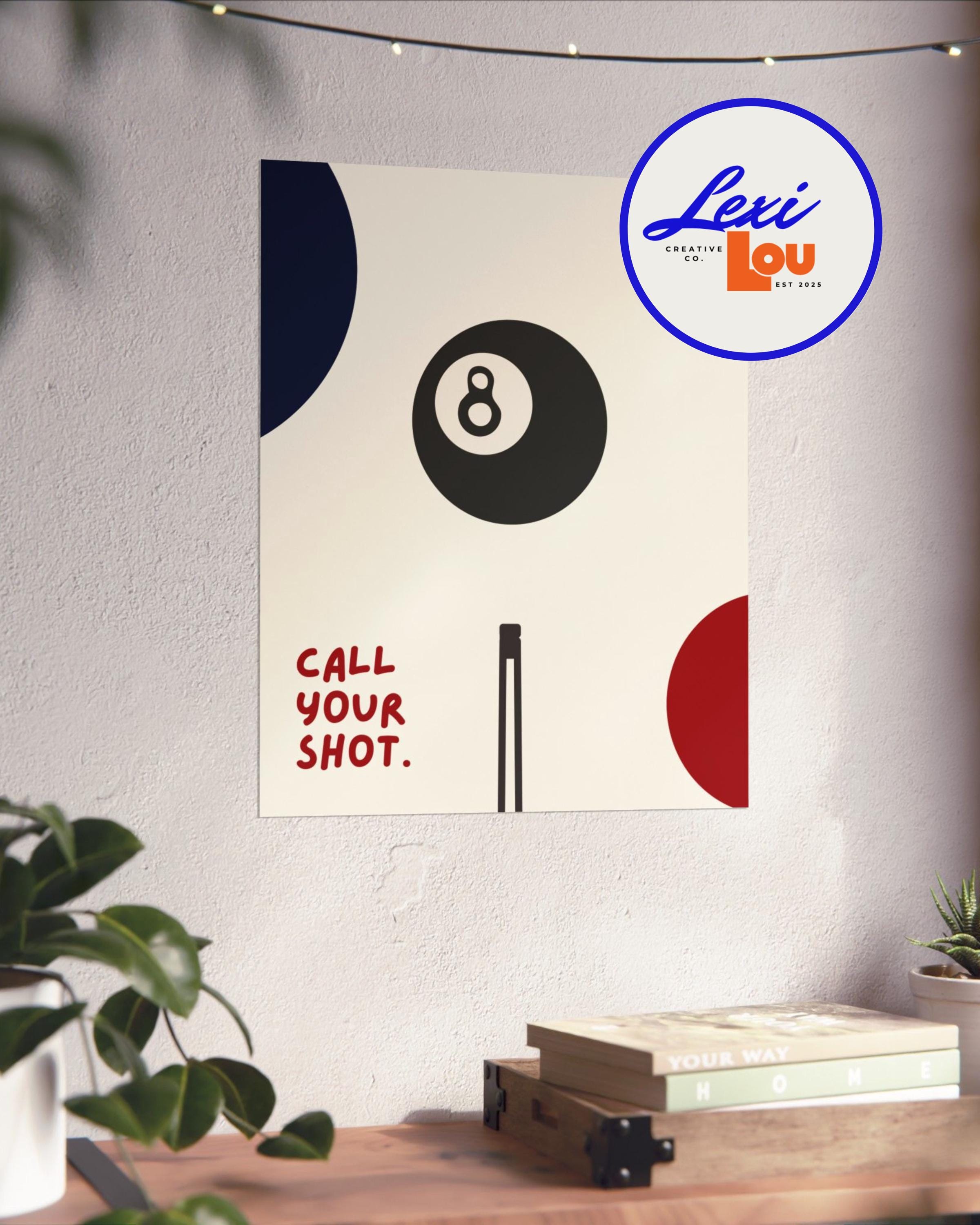 Billiards Pool Poster, Eight Ball Call Your Shot Matte Vertical Wall ...