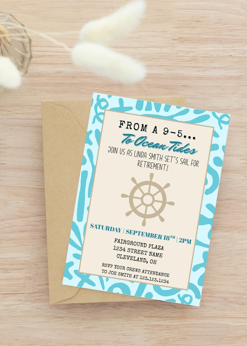 Set Sail Retirement Invitation Template - Etsy
