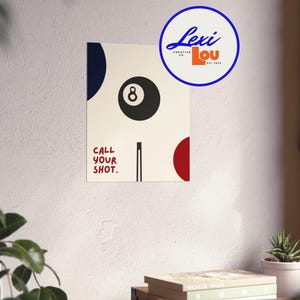 Billiards Pool Poster, Eight Ball Call Your Shot Matte Vertical Wall ...