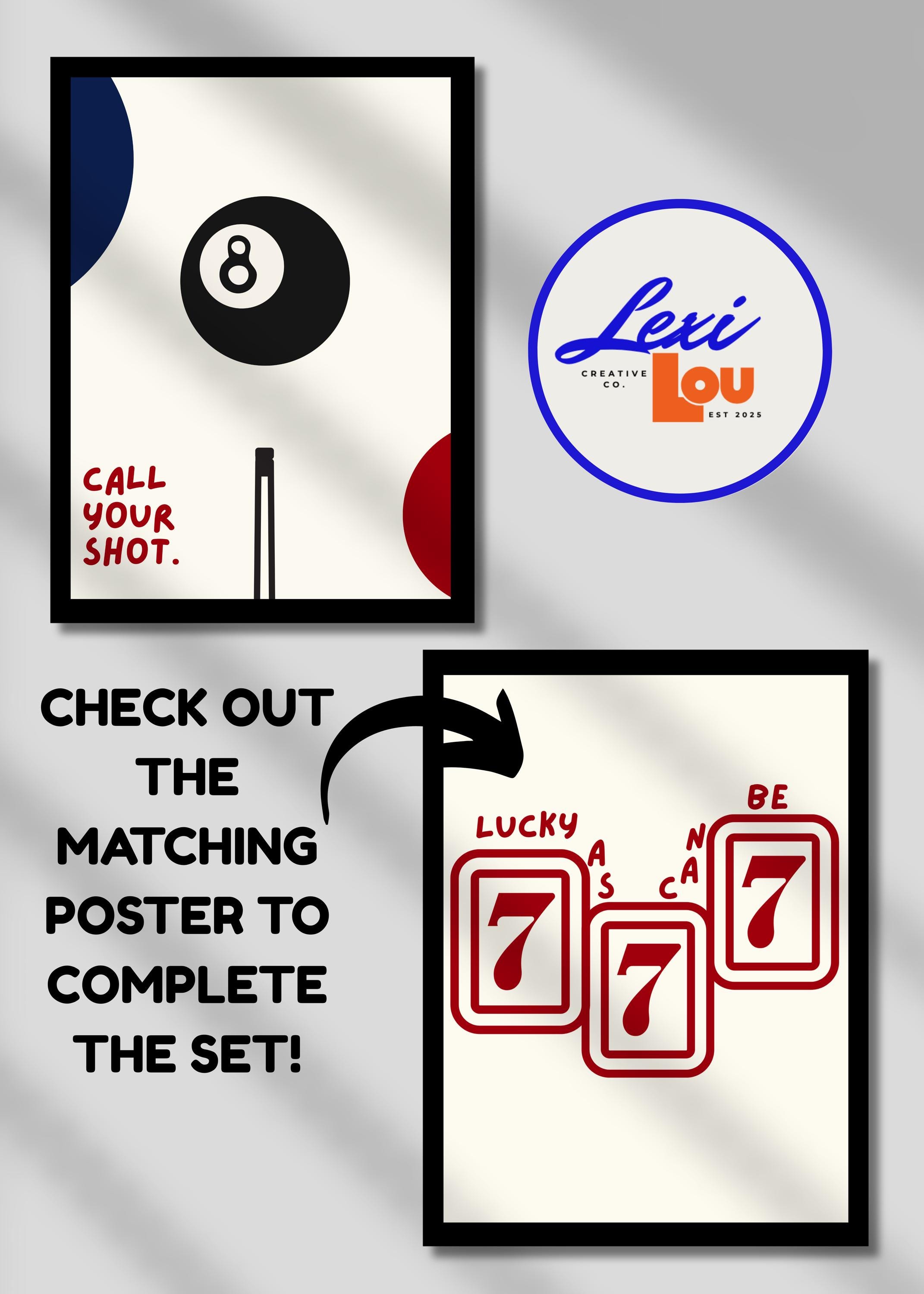 Billiards Pool Poster, Eight Ball Call Your Shot Matte Vertical Wall ...