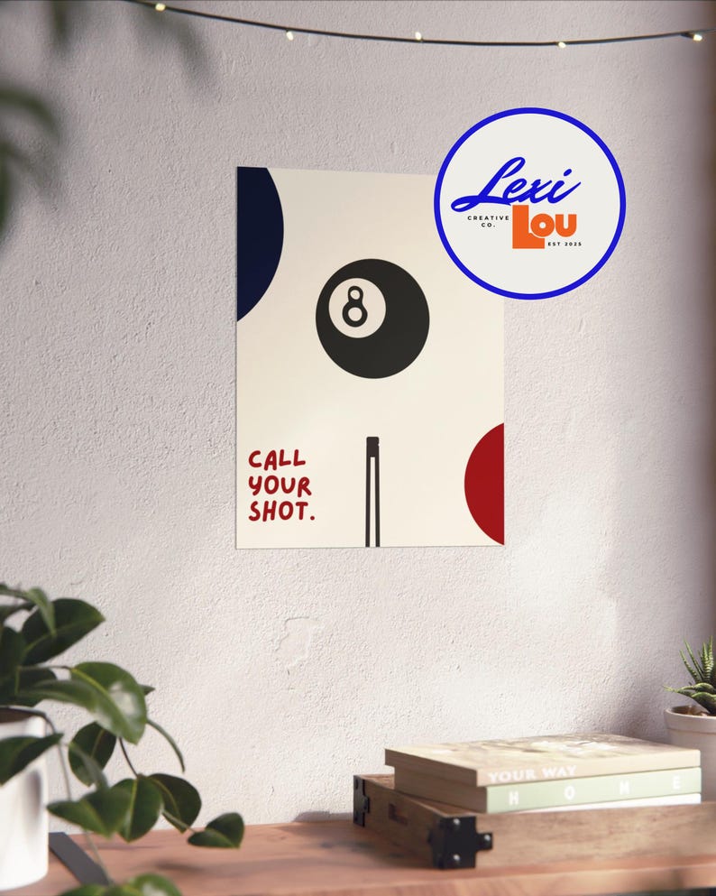 Billiards Pool Poster, Eight Ball Call Your Shot Matte Vertical Wall ...