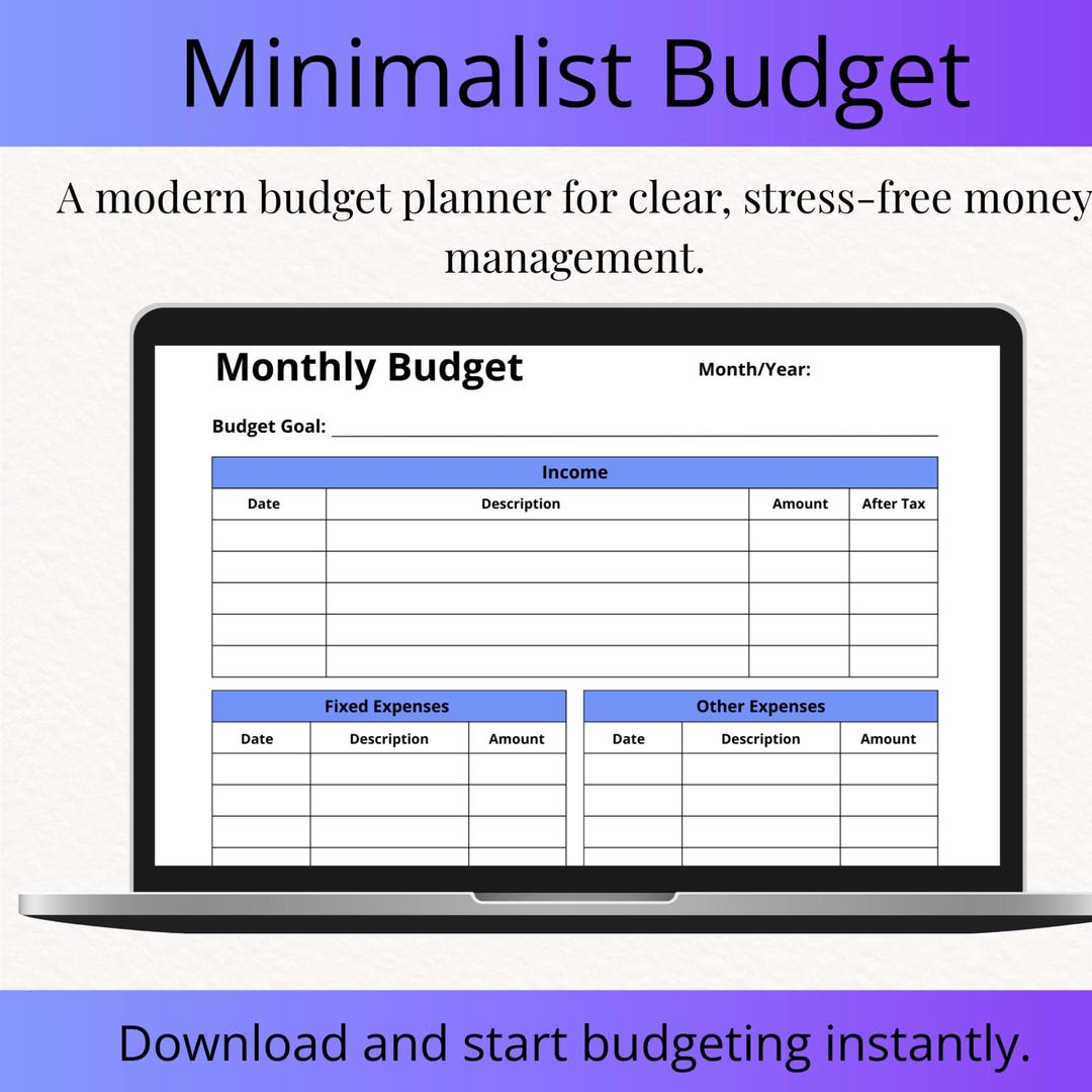 Budget Planner Printable PDF, Financial Planner, Budgeting Binder ...