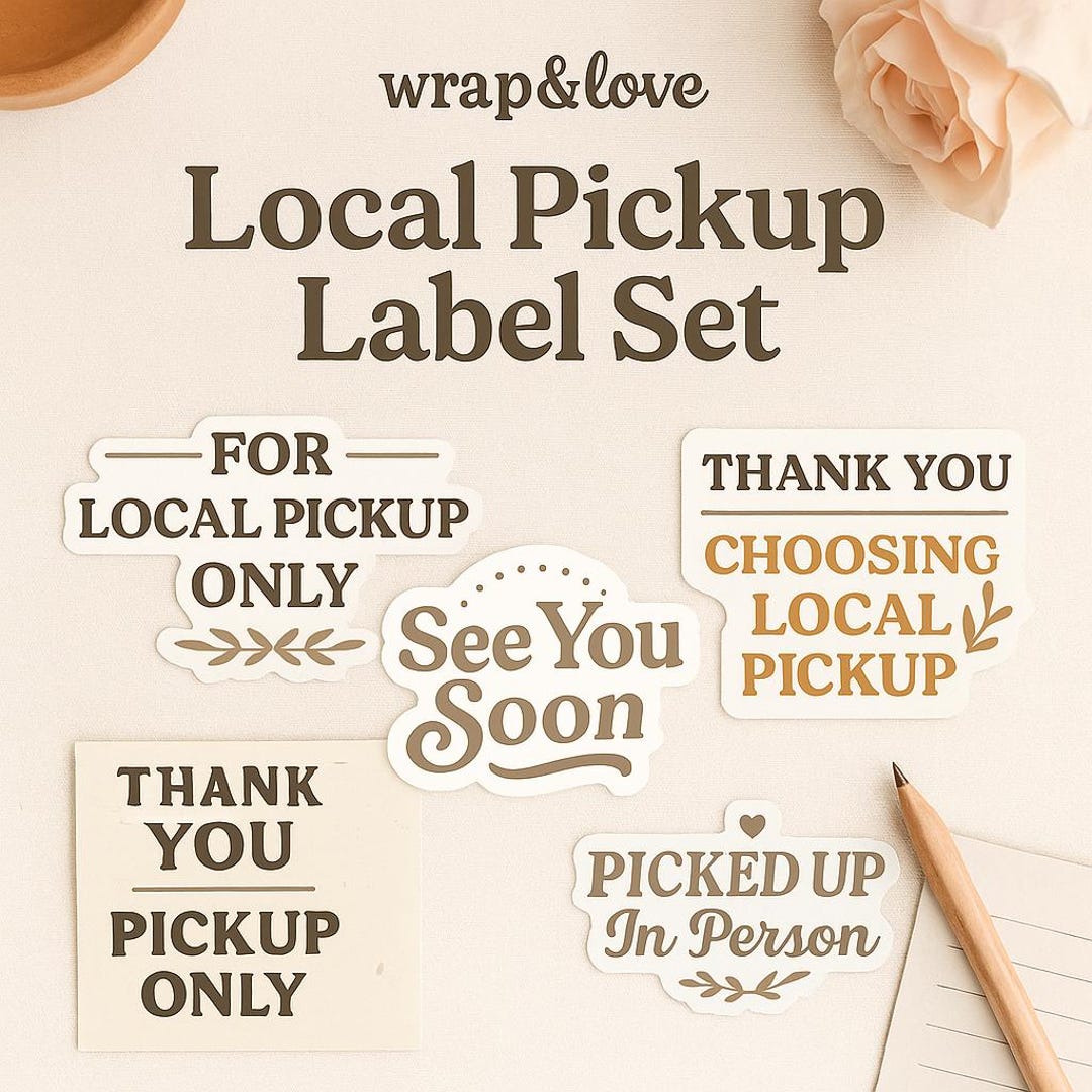 Neutral Local Pickup Stickers | PNG SVG Labels for Package Tags ...
