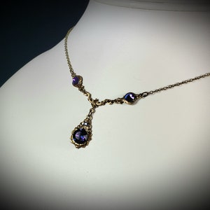 Heliotrope Pendant, Purple Victorian Drop, Blue Gothic Choker, Amethyst ...