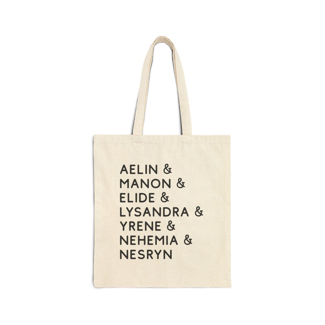 Strong Tog Female Character Names Tote Bag | Throne of Glass Aelin ...