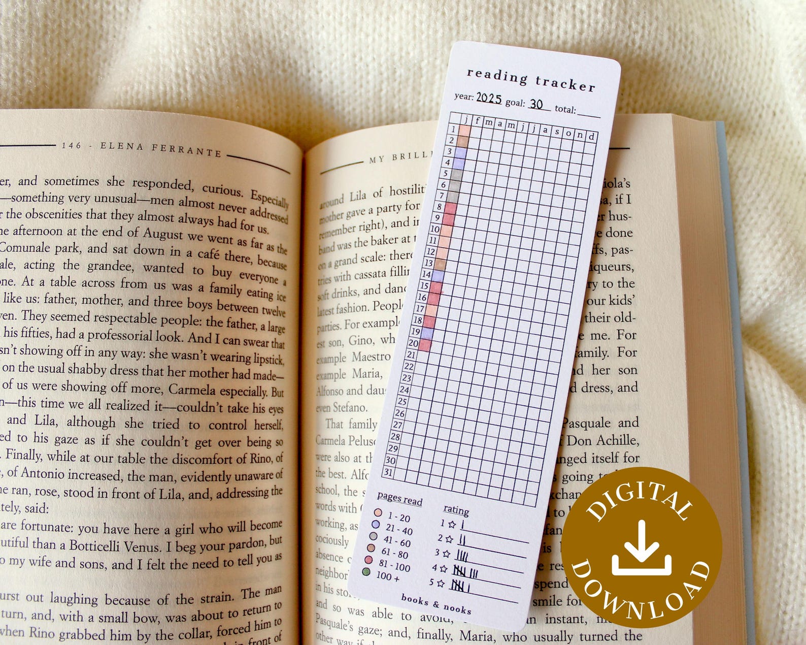 Printable Reading Tracker Bookmark | Reading Habit Tracker | Reading ...