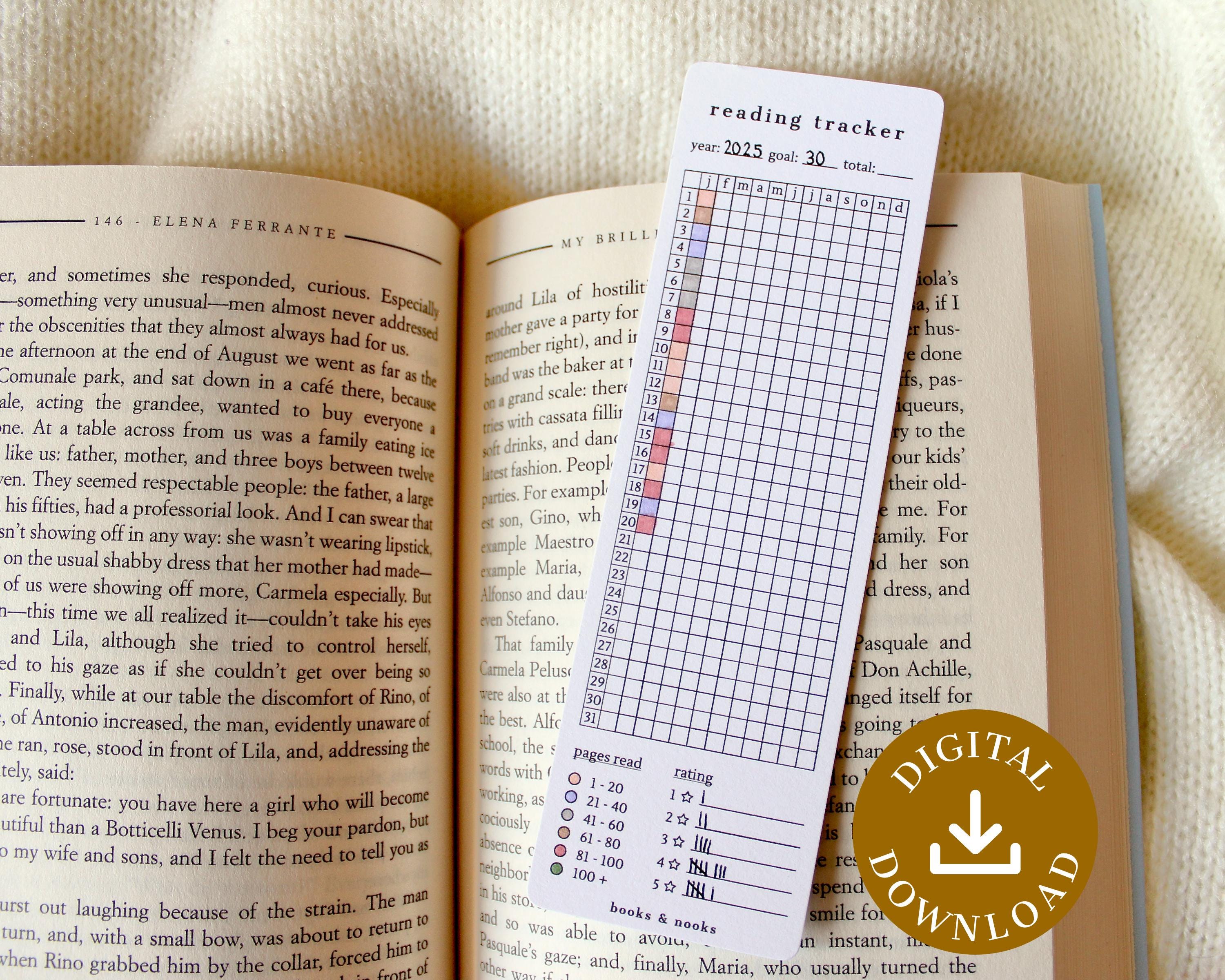 Printable Reading Tracker Bookmark | Reading Habit Tracker | Reading ...
