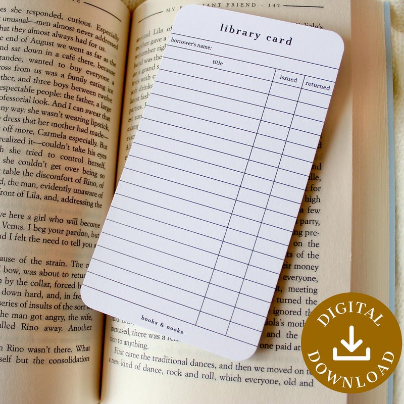 Library Checkout Cards - Etsy