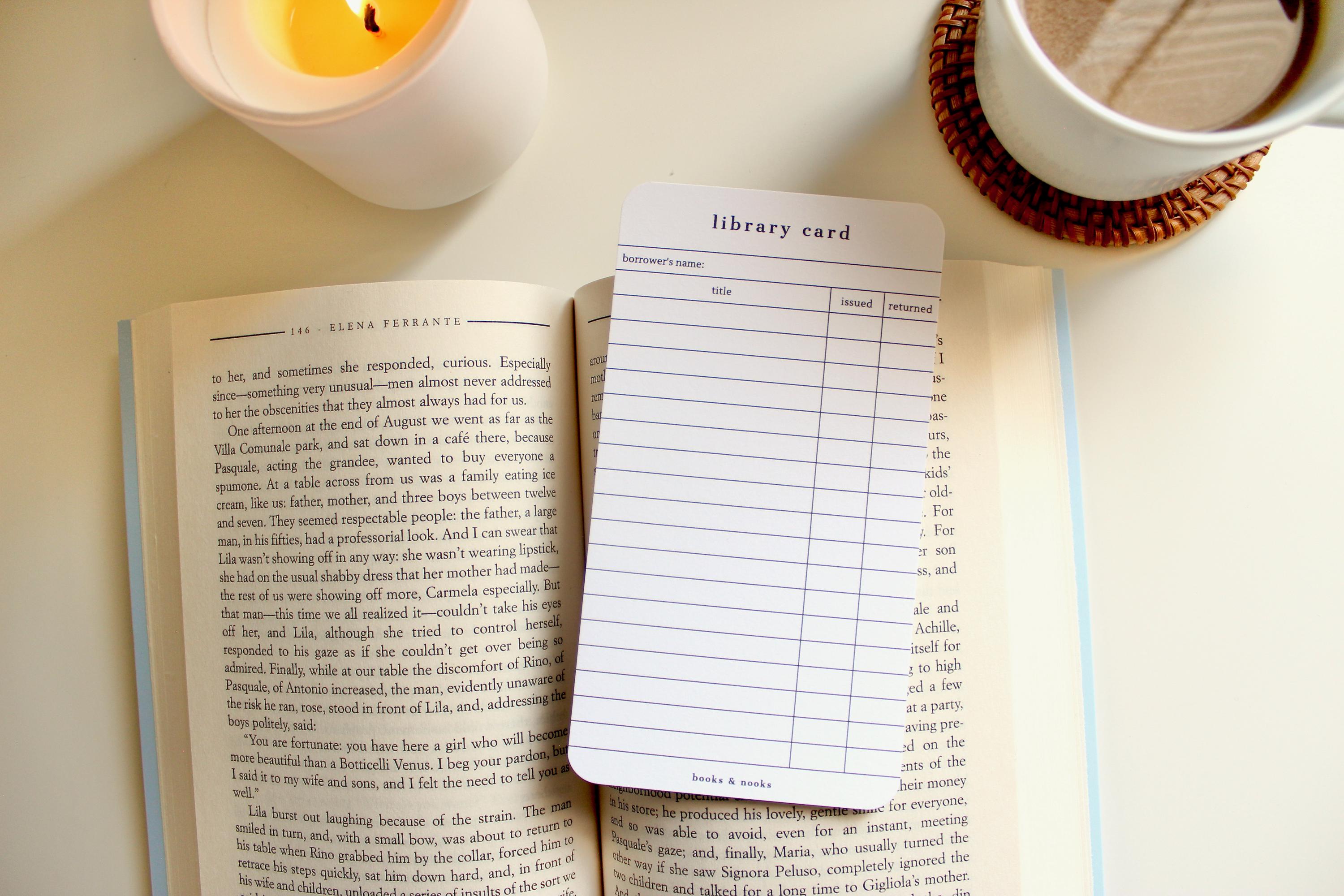 Printable Library Card Bookmark | Library Book Checkout Card | Book ...