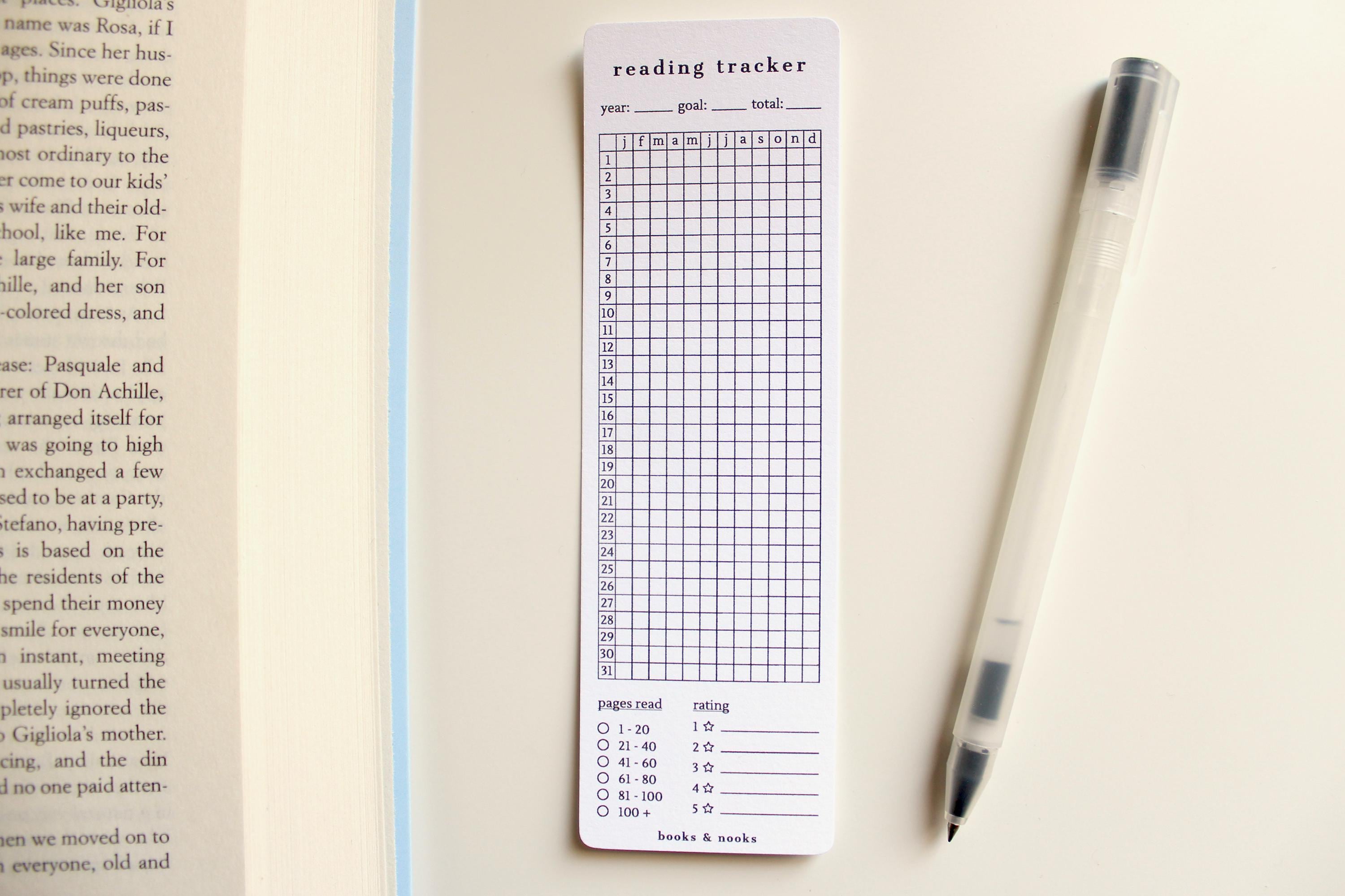 Printable Reading Tracker Bookmark | Reading Habit Tracker | Reading ...