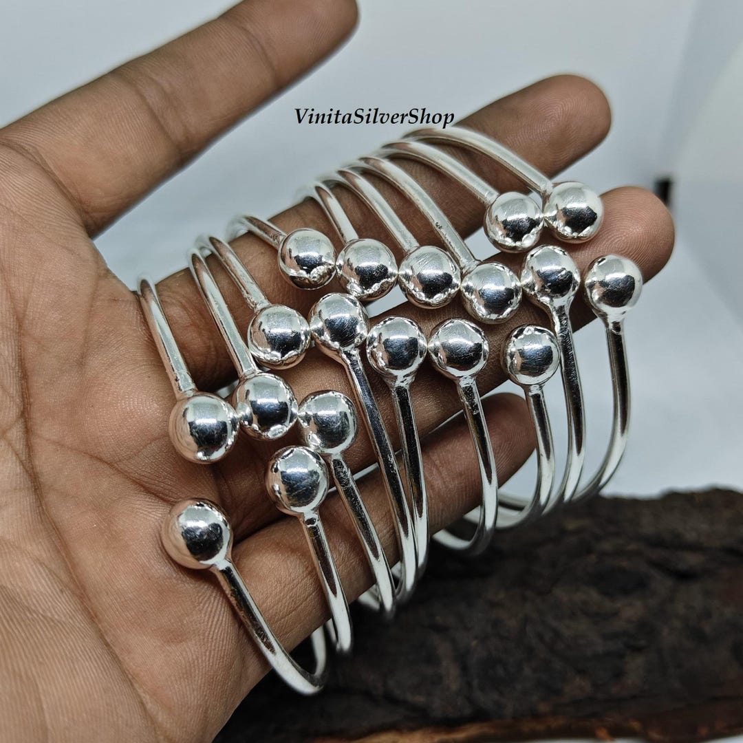 Sterling Silver West Indian Bangles - Set of 9 Boho Stacking Bracelets ...