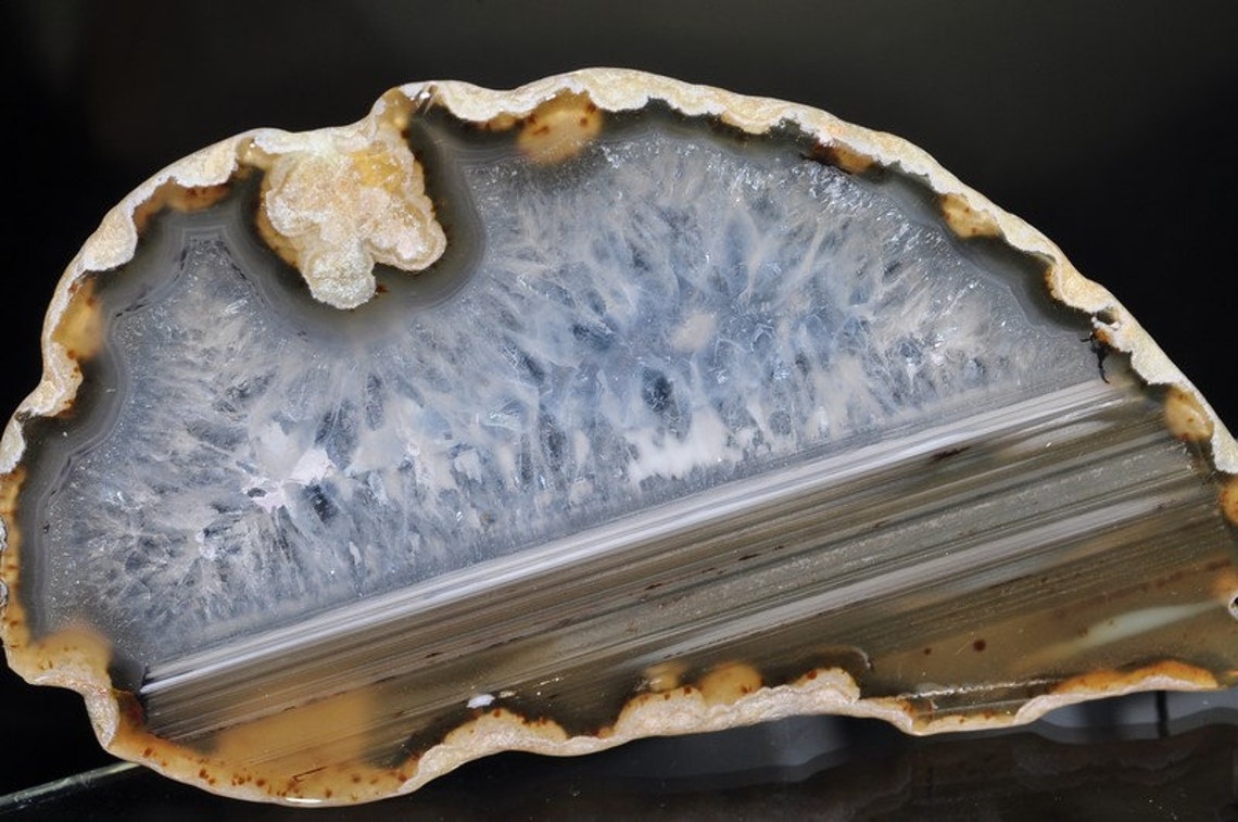 52x95x5mm Natural AGATE Geode Slice Slab X-looooooong Organic Free Form ...