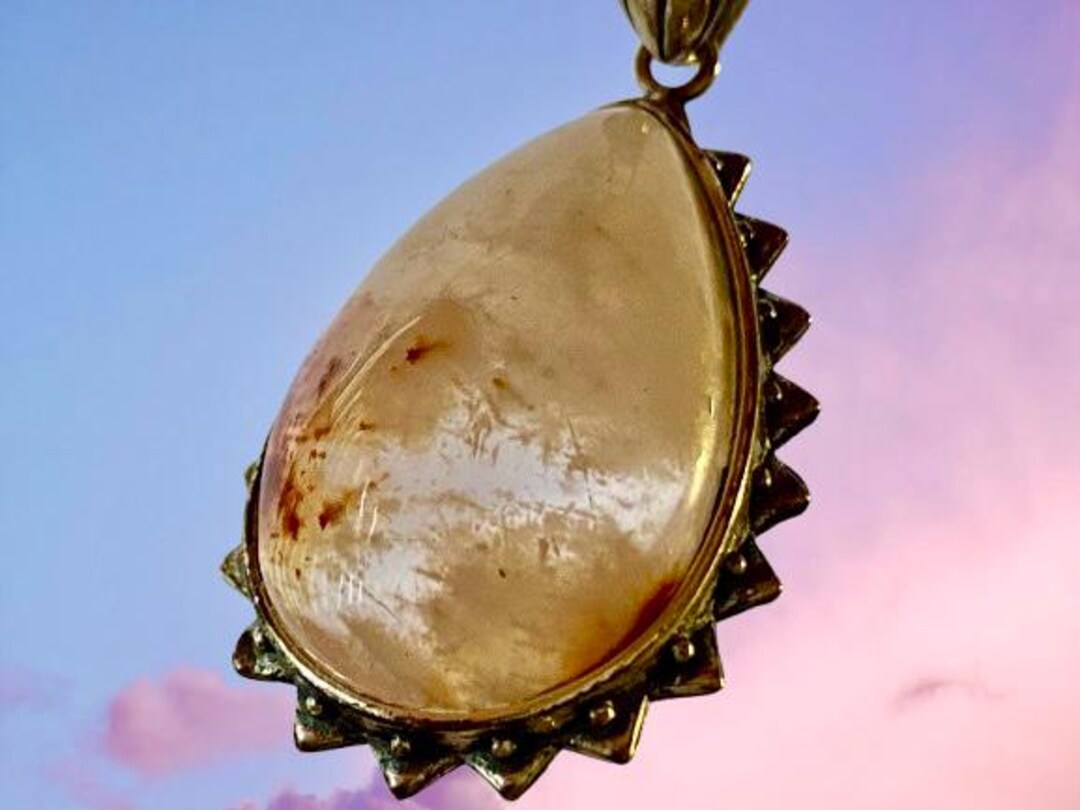 42 Cts 43mm "precious Gems/the Best"~ Pink Snowflake LODOLITE Garden W ...