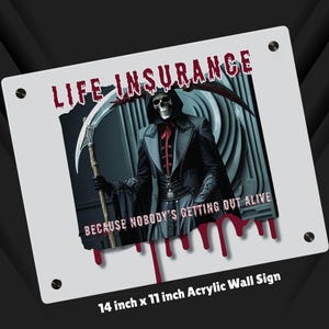 Life Insurance Wall Art | Dark Humor Office Decor for Insurance Agents ...