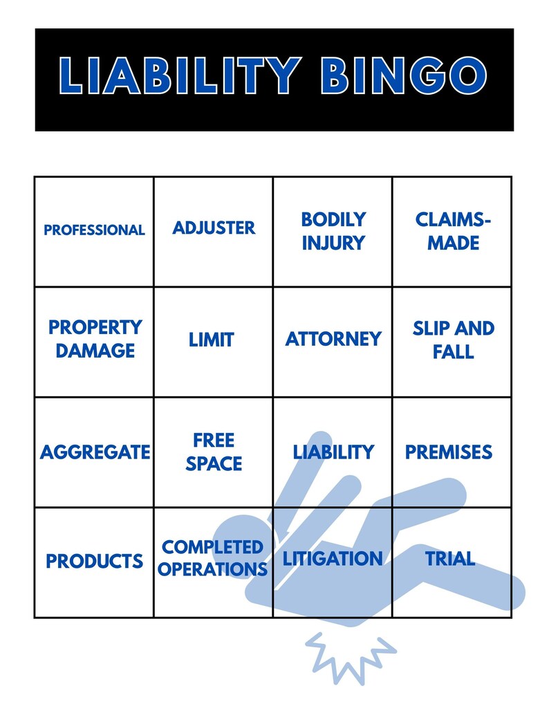 Liability Insurance Bingo Game: Team Building Office Party (digital ...