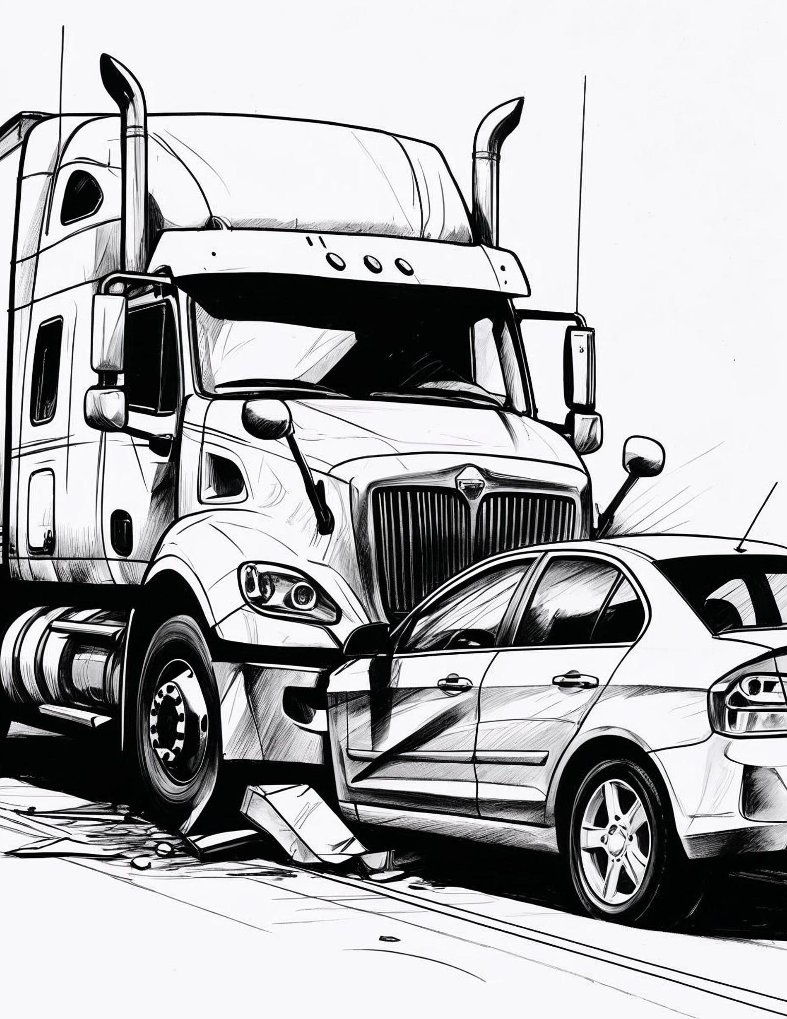 Semi-truck Accident Coloring Sheet | Insurance Claims Training (digital ...