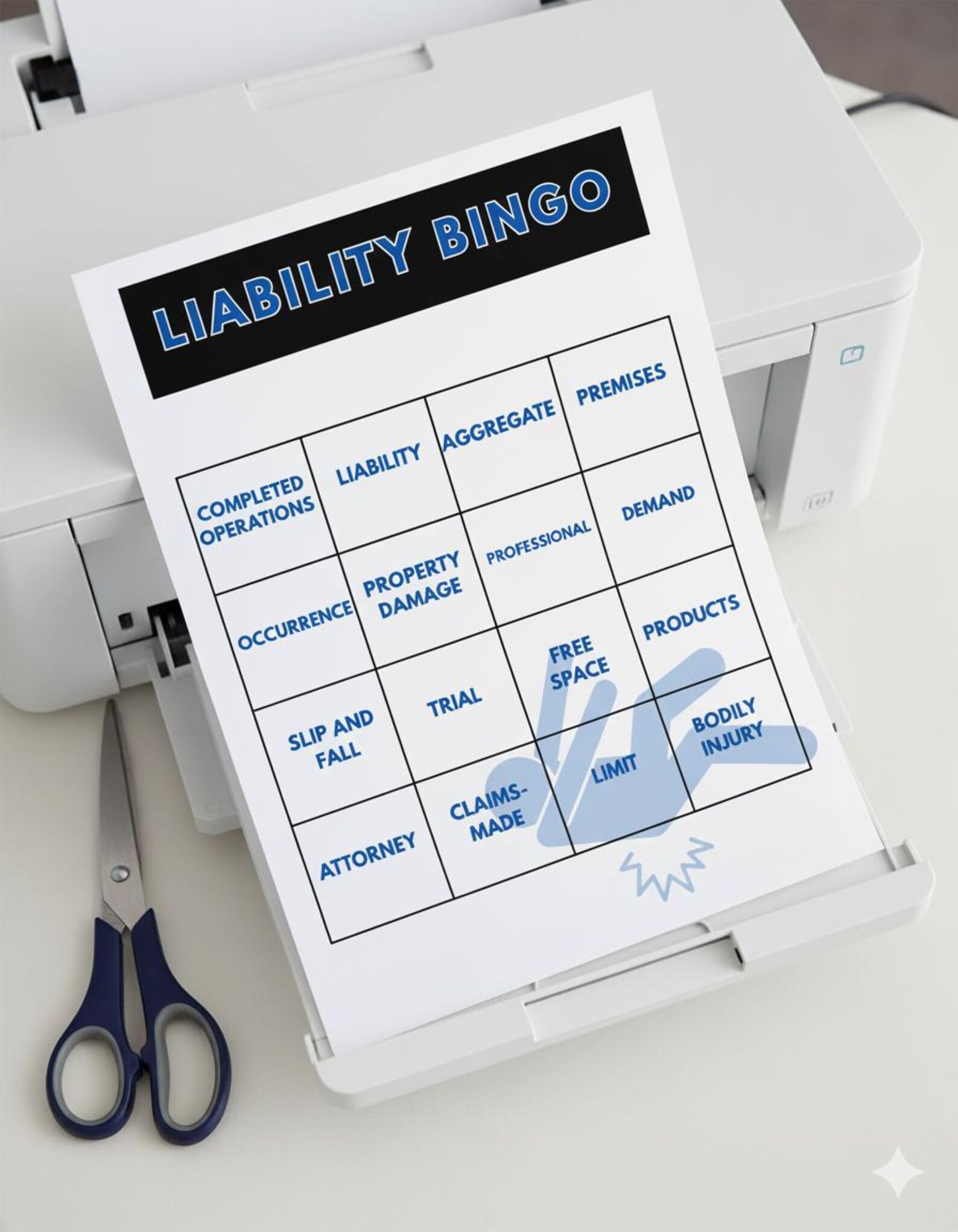 Liability Insurance Bingo Game: Team Building Office Party (digital ...
