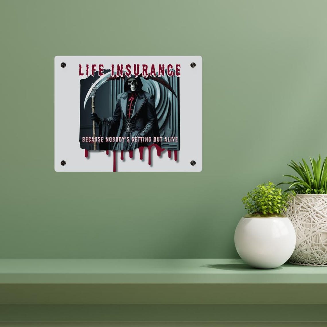 Life Insurance Wall Art | Dark Humor Office Decor for Insurance Agents ...