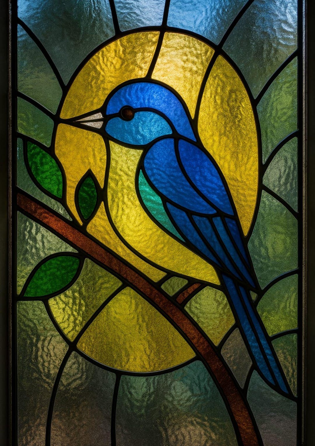 Blue Bird Stained Glass Pattern PDF – Printable Numbered Template for ...