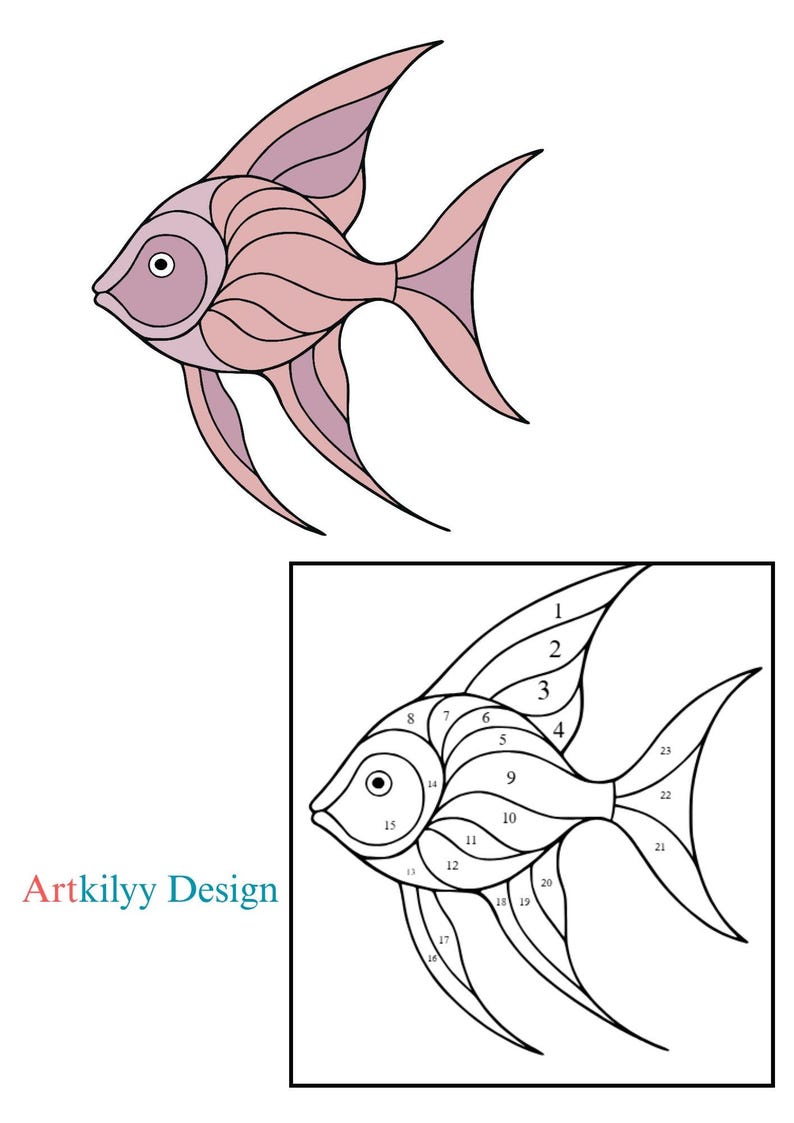 Tropical Fish Stained Glass Pattern PDF – Elegant Angelfish Template ...