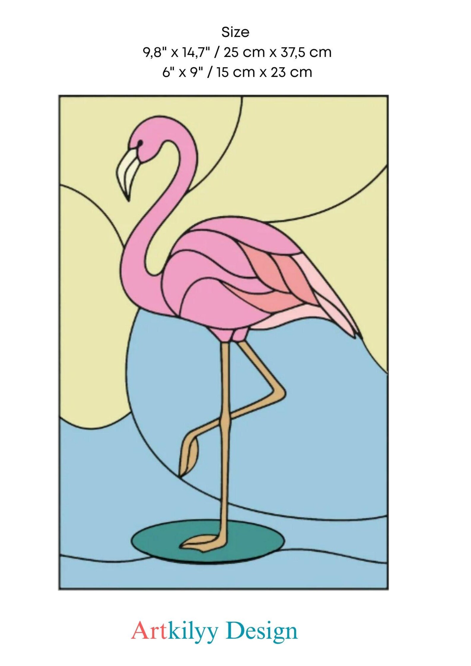 Flamingo Stained Glass Pattern PDF – Elegant Bird Suncatcher Template ...