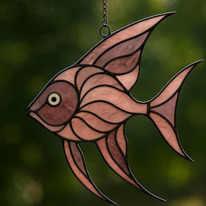 Tropical Fish Stained Glass Pattern PDF – Elegant Angelfish Template ...