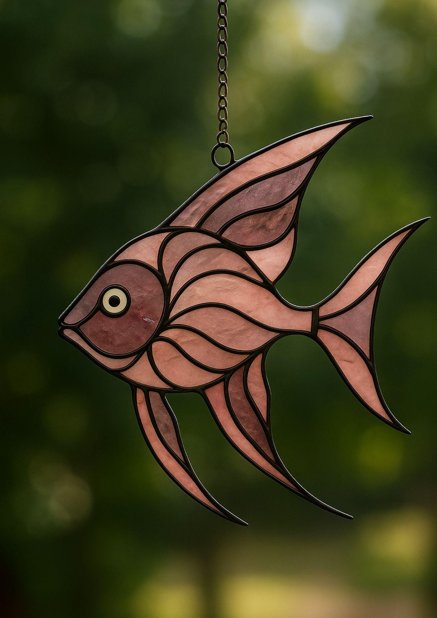Tropical Fish Stained Glass Pattern PDF – Elegant Angelfish Template ...