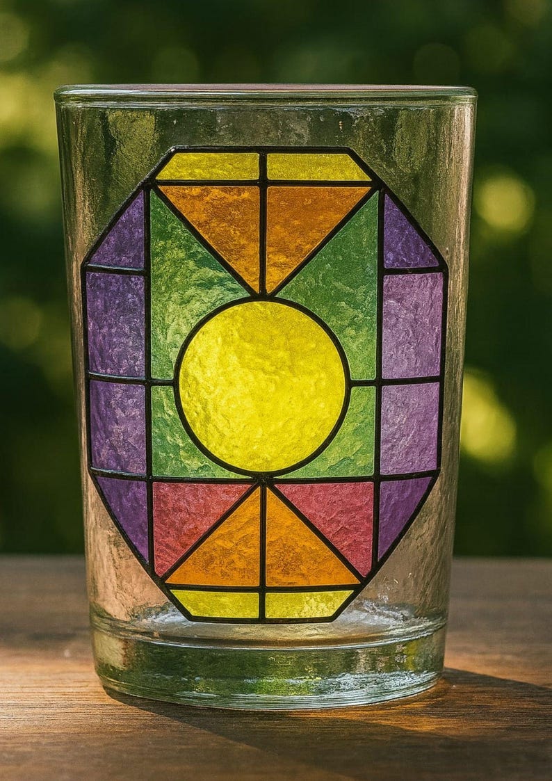 Geometric Stained Glass Pattern PDF – Octagon Shape Printable Template ...