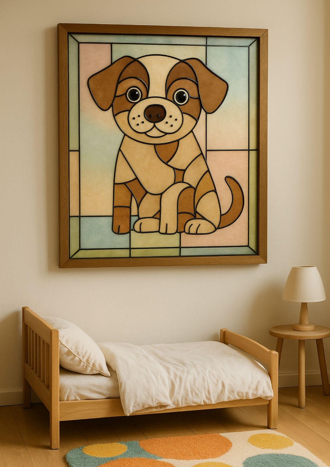 Puppy Stained Glass Pattern PDF – Cute Dog Template for DIY Glass Art ...