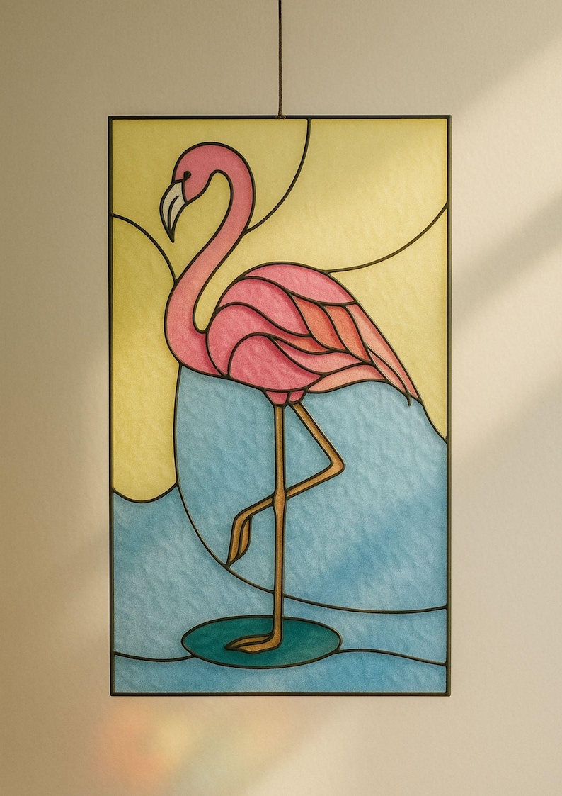 Flamingo Stained Glass Pattern PDF – Elegant Bird Suncatcher Template ...