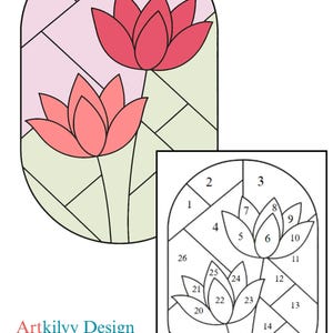 Tulip Stained Glass Pattern PDF – Printable Floral Panel Template for ...