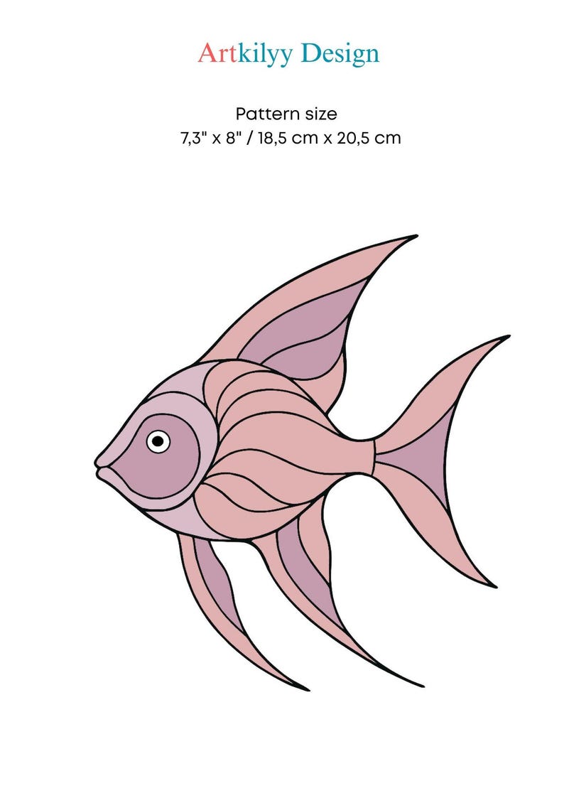 Tropical Fish Stained Glass Pattern PDF – Elegant Angelfish Template ...