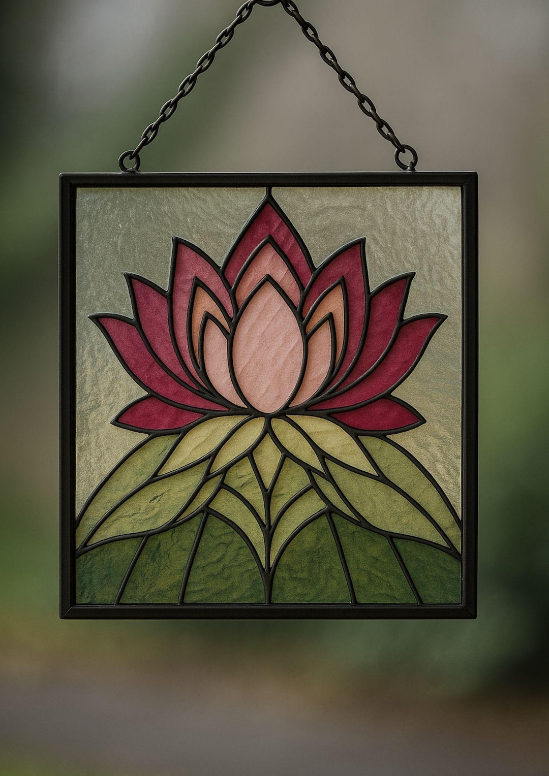 Lotus Stained Glass Pattern PDF – Symmetrical Floral Template for DIY ...