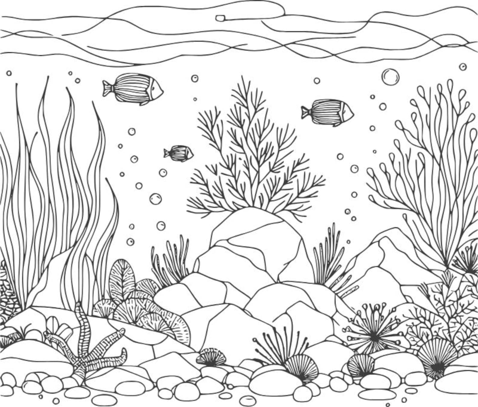 Ocean Coloring Pages for Kids & Adults – Printable Sea Life, Beach, and ...