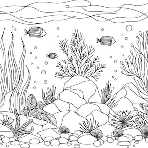 Ocean Coloring Pages for Kids & Adults – Printable Sea Life, Beach, and ...
