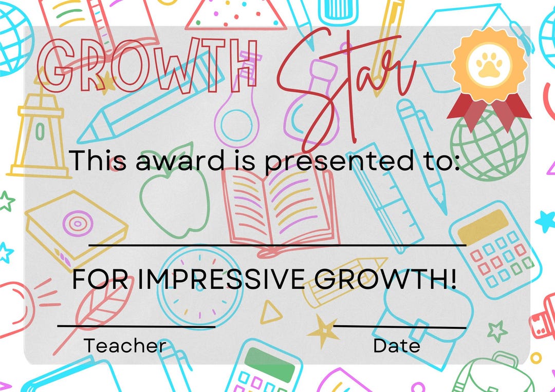 Growth Certificate - Etsy