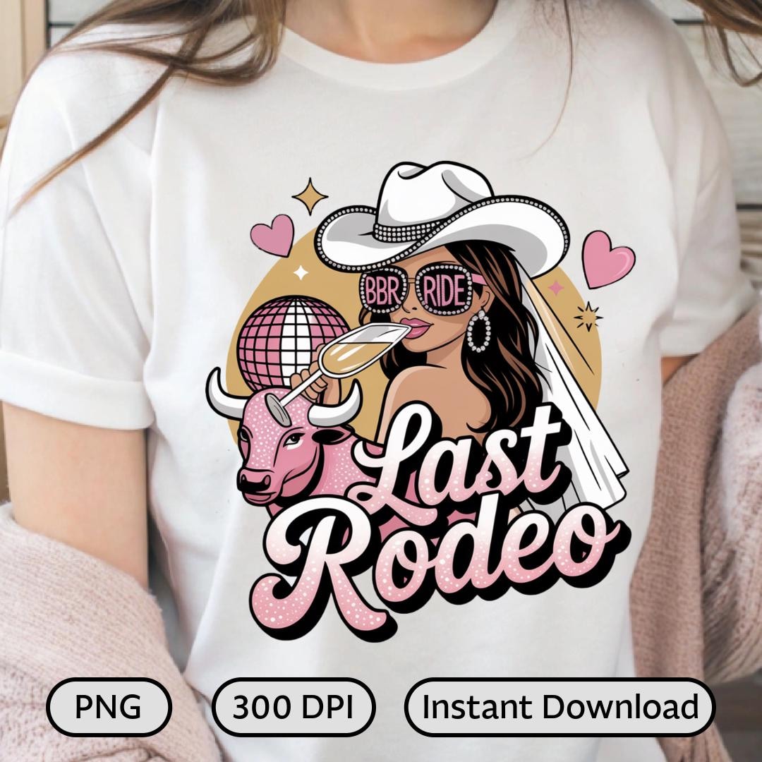 Last Rodeo Bride PNG | Western Bachelorette Party Design (digital ...