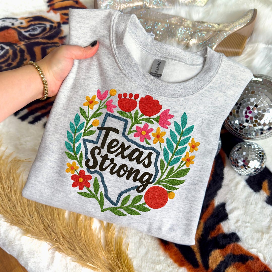 Texas Strong PNG, Girly TX Stitched Embroidery Shirt Design, Texas ...