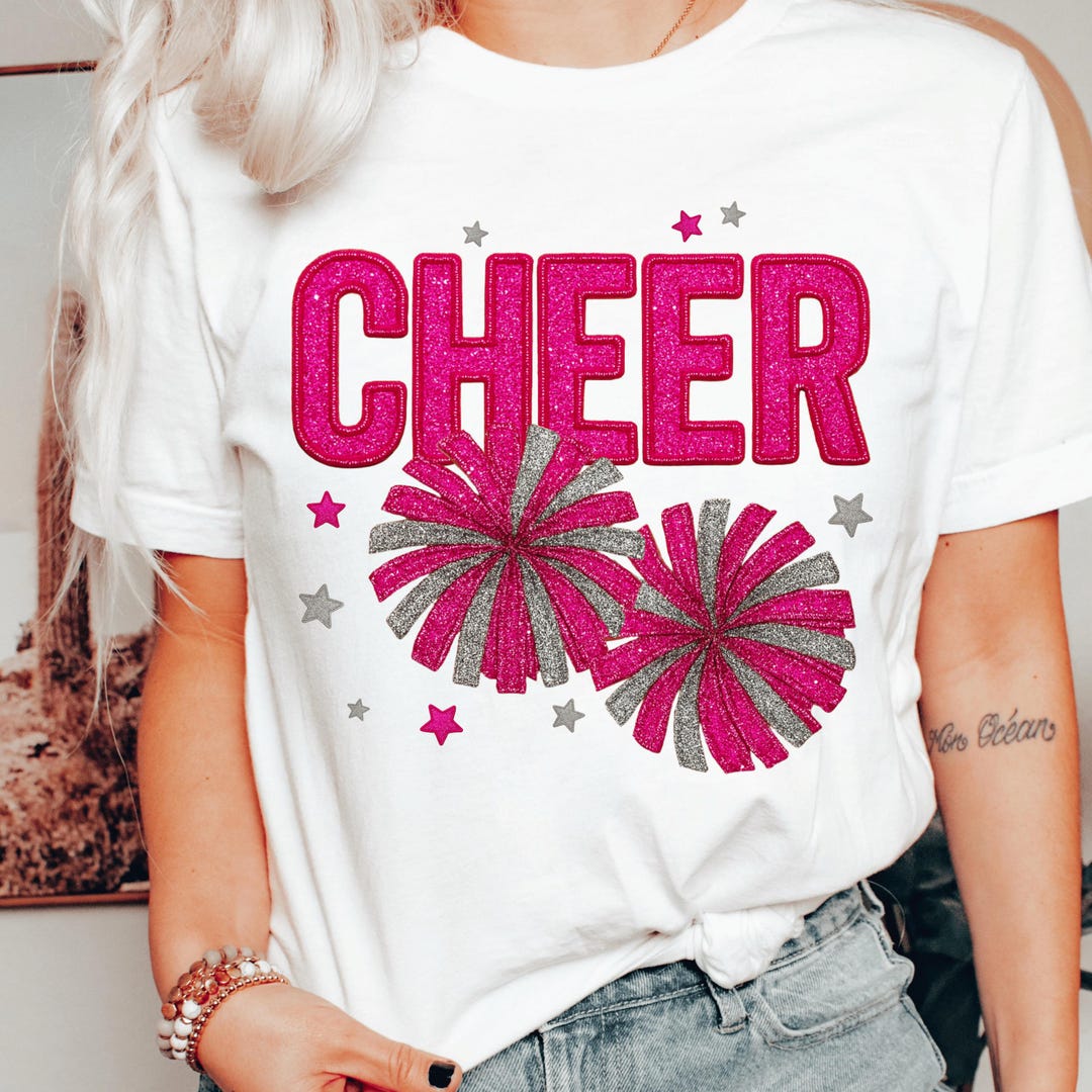 Cheer PNG, Girly Glitter Game Day Cheerleader Shirt, Cheer Competition ...