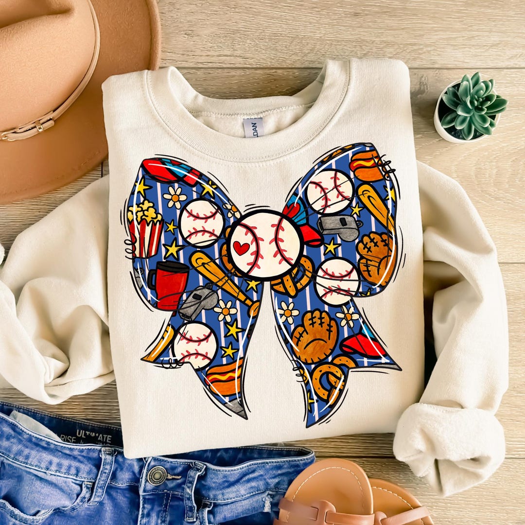 Baseball PNG, Preppy Hand Drawn Style Baseball Game Shirt, Retro Girly ...