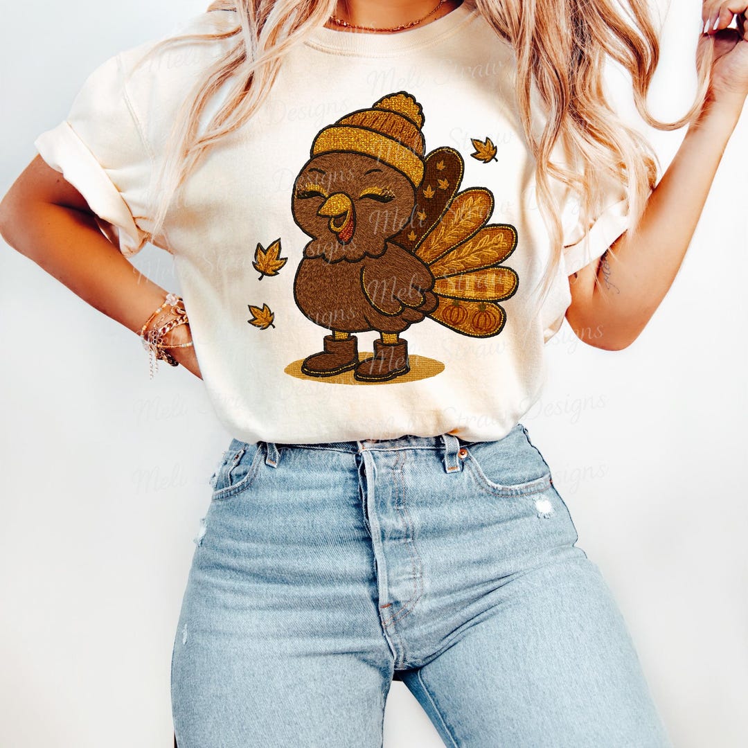Girly Thanksgiving Turkey PNG, Fall Patchwork Turkey Shirt Design ...