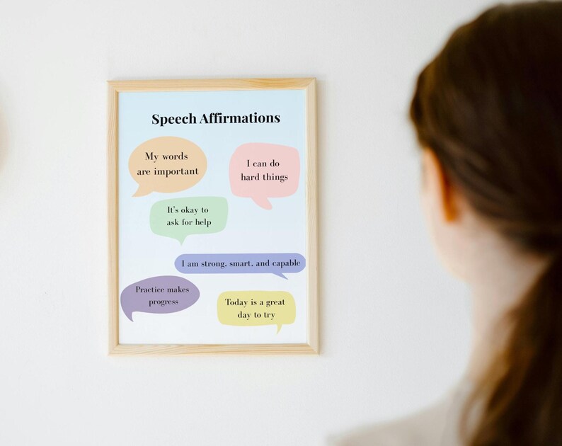Speech Therapy Affirmations Poster: Editable Canva Template (18x24 ...