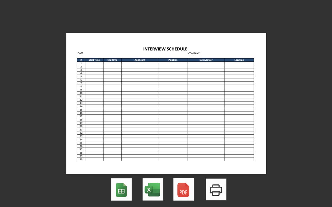 Interview Schedule Template Candidate Tracker for HR in Google Sheets ...